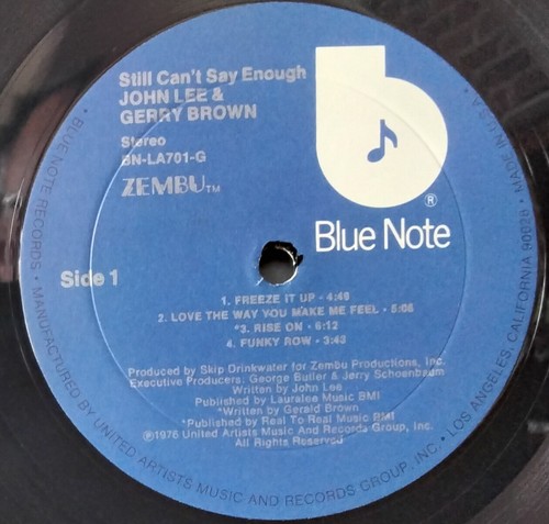 BLUE NOTE BN-LA701-G JOHN LEE & GERRY BROWN STILL CAN'T SAY ENOUGH LP ...