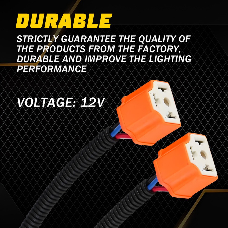 Female Ceramic S 9003 H4 Two Harness Head Light Bulb Plug Extension ...