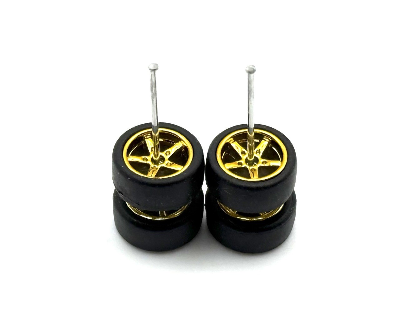 5 SETS 1/64 Scale 5 SPOKE Real Rider Wheels Custom Rims Rubber Tires ...