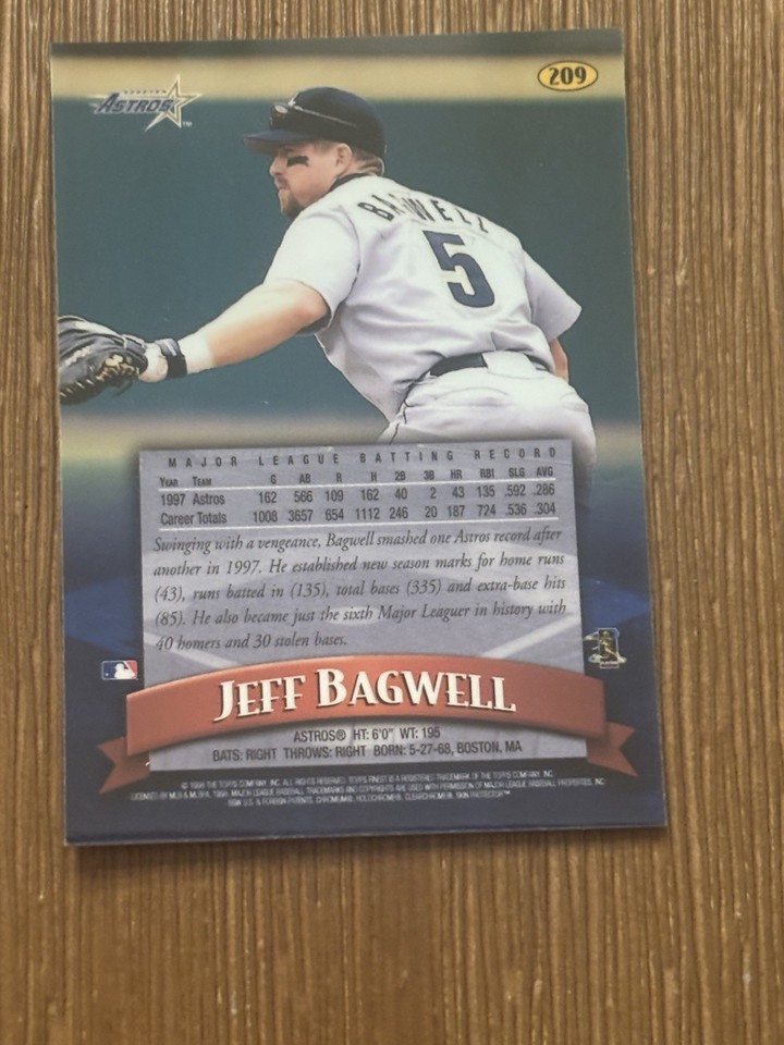 1998 Finest #209R Jeff Bagwell Refractors with protector intact | eBay