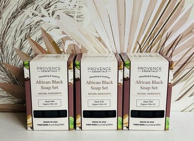 3-Pack Provence Essentials ~ African Black Soap Set 9 Bars 5 oz Each | eBay