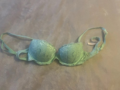womens beautiful mint green victorias secret push up demi bra size 32a ...