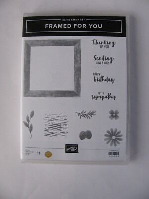 Stampin Up FRAMED FOR YOU Cling Stamp Set Sentiments Frame Flowers ...