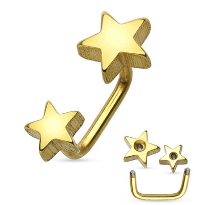 Piercing oreille cartilage loop étoiles doré | eBay
