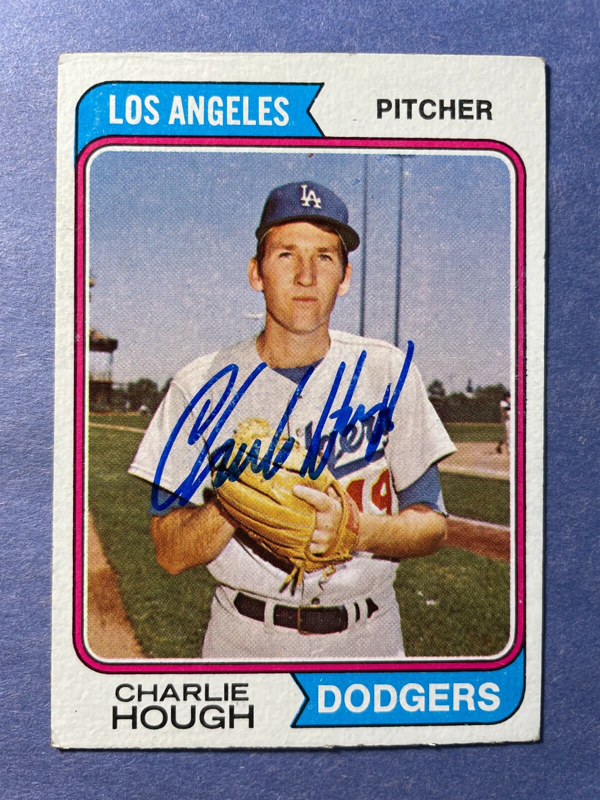 SIGNED CHARLIE HOUGH 1974 TOPPS BASEBALL CARD AUTOGRAPH - DODGERS | eBay