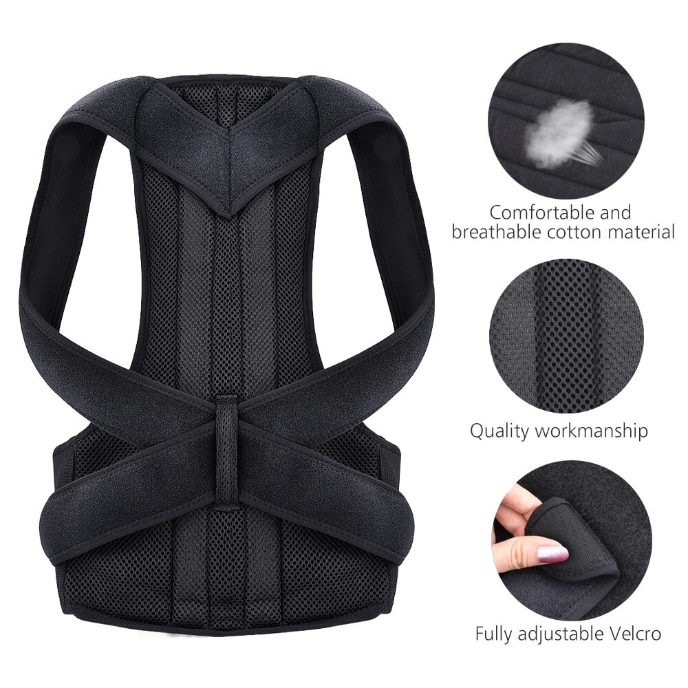 Lumbar Brace Spine Support Belt Back Posture Corrector Shoulder ...