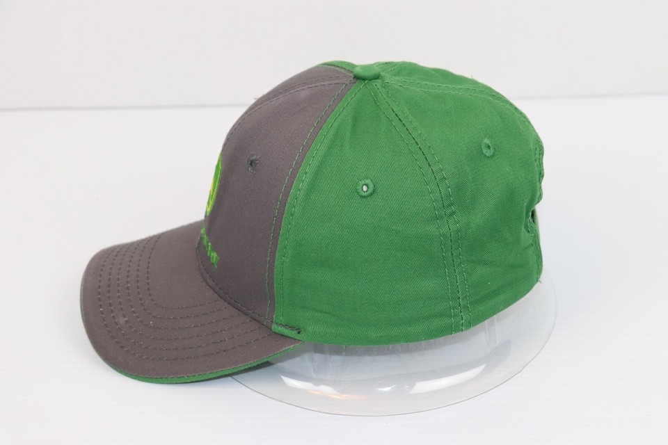 John Deere Hat StrapBack Baseball Cap Gray Green Logo Embroidered ...