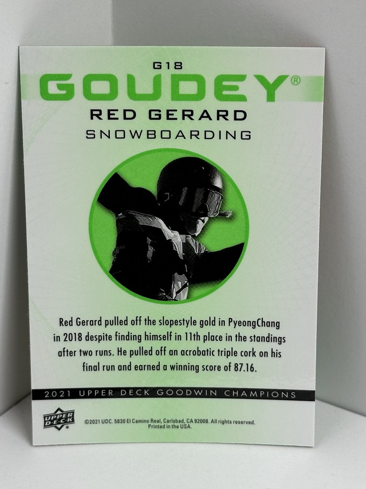 2021 Upper Deck Goodwin Champions #G18 Red Gerard Goudey Platinum Neon ...