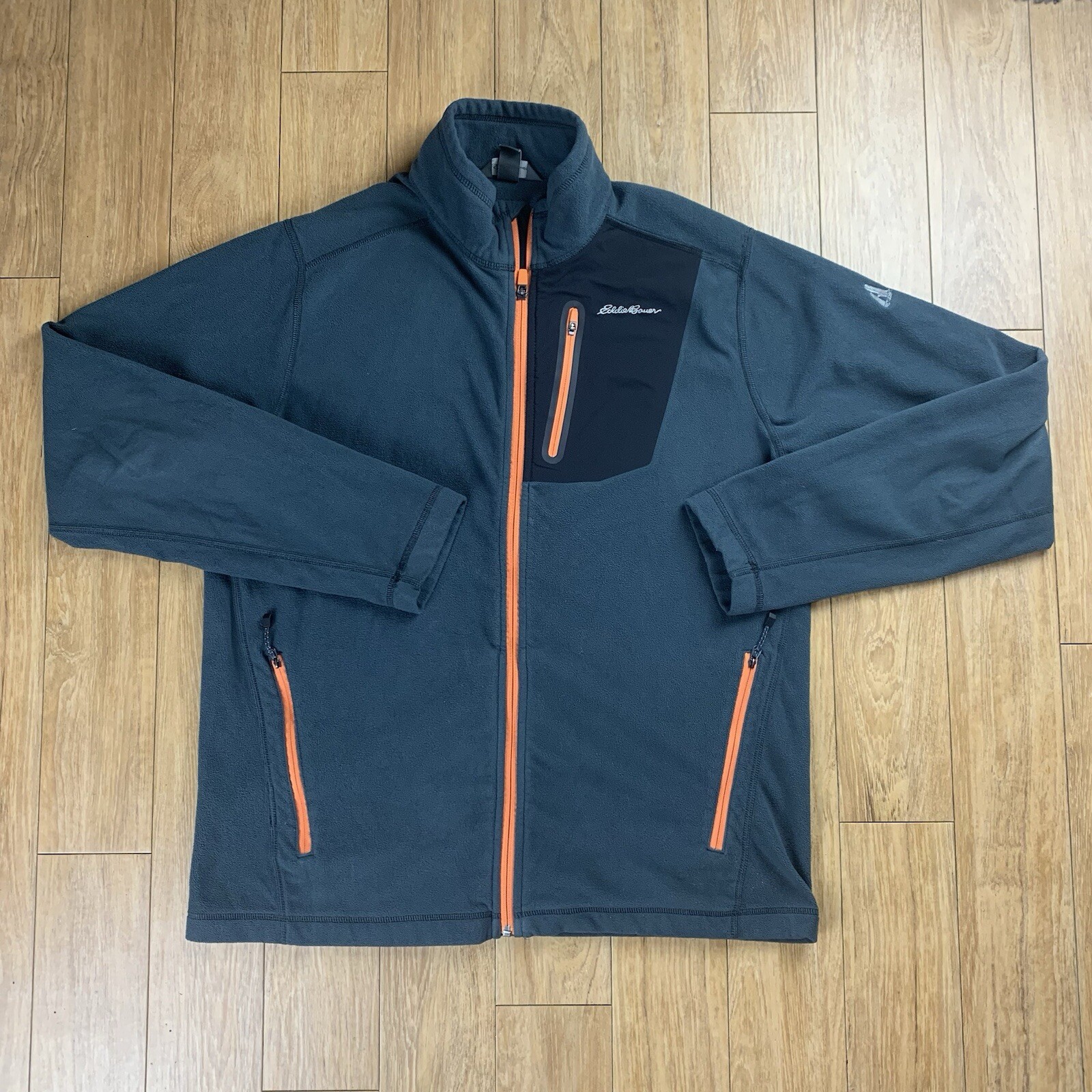 Eddie Bauer First Ascent Jacket Men Large Gray Fleece Full Zip Pockets ...