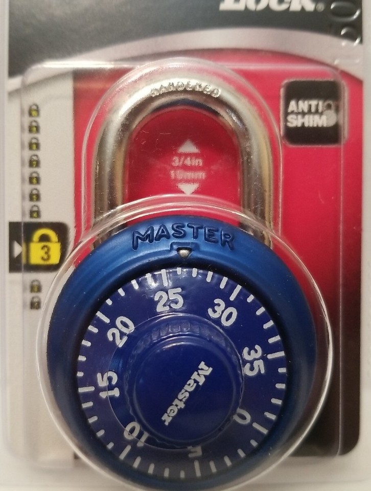 Master Lock 1528D Combination Padlock Dial Combo Padlock Blue NIP | eBay