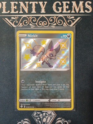 Nickit SV081/SV122 Shining Fates Shiny Vault Holo Rare Pokémon 2021 NM ...