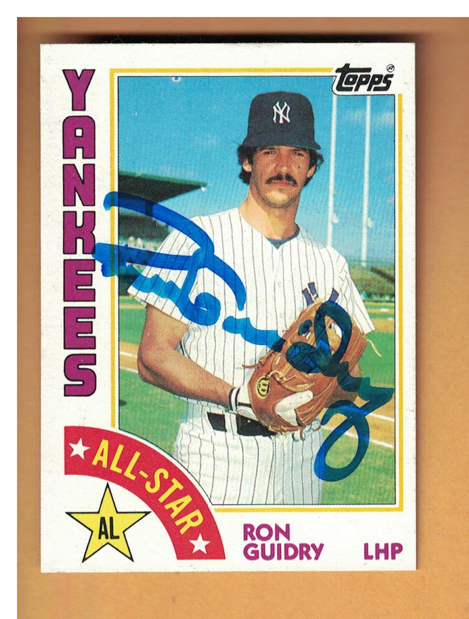 Ron Guidry AUTOGRAPHED 1984 Topps Baseball Card SIGNED NEW YORK YANKEES ...