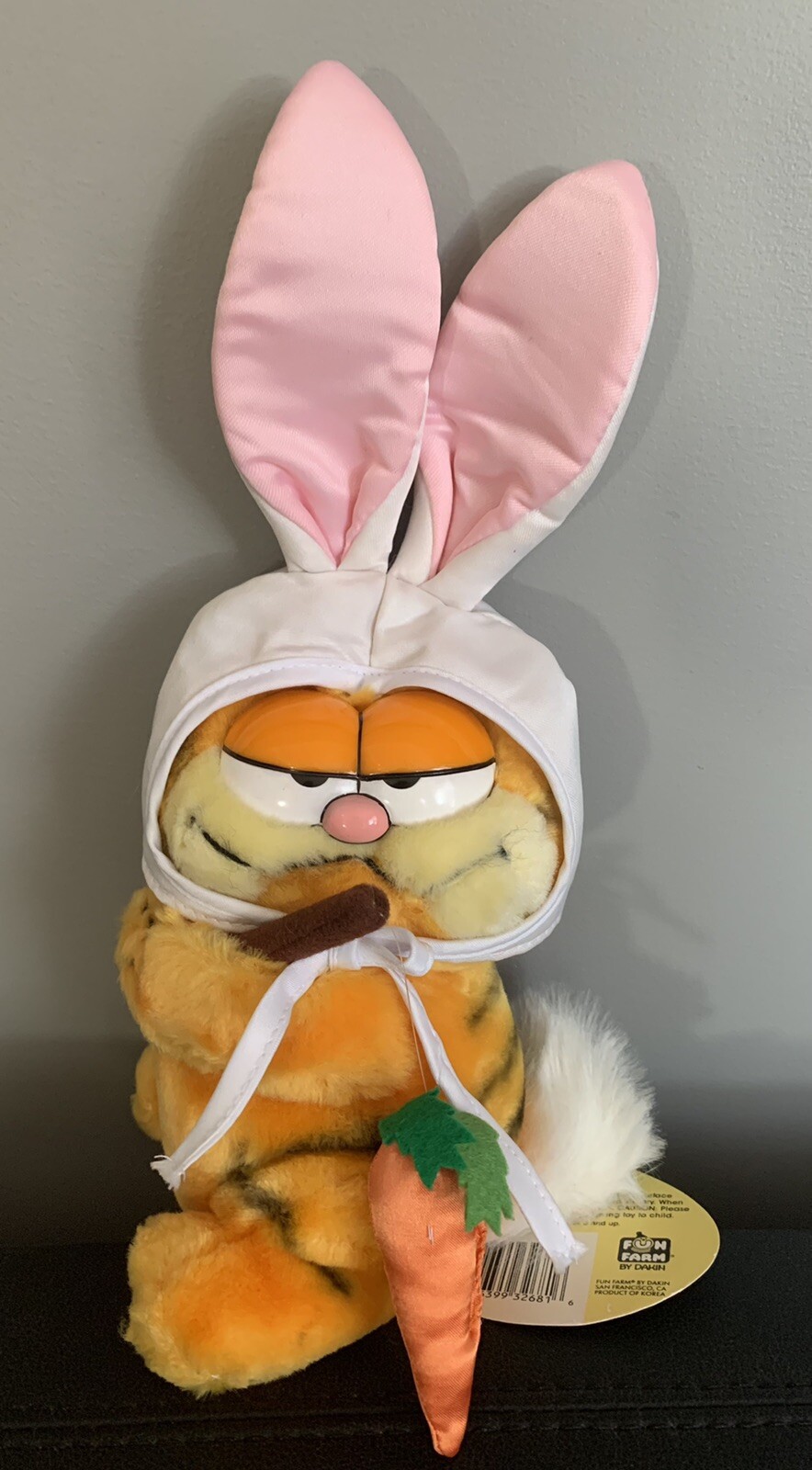 Vintage 1978 1981 Dakin GARFIELD EASTER BUNNY 8" FISHING CARROT Plush ...