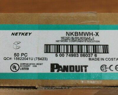Panduit - NKBMWH-X - NetKey Blank Module C - Compatible w/ Network ...
