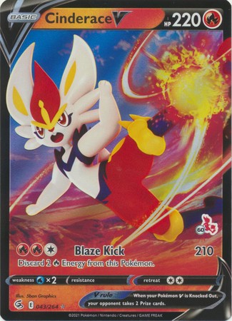 CINDERACE V 43/264 FUSION STRIKE POKEMON PROMO (BATTLE ACADEMY STAMPED ...