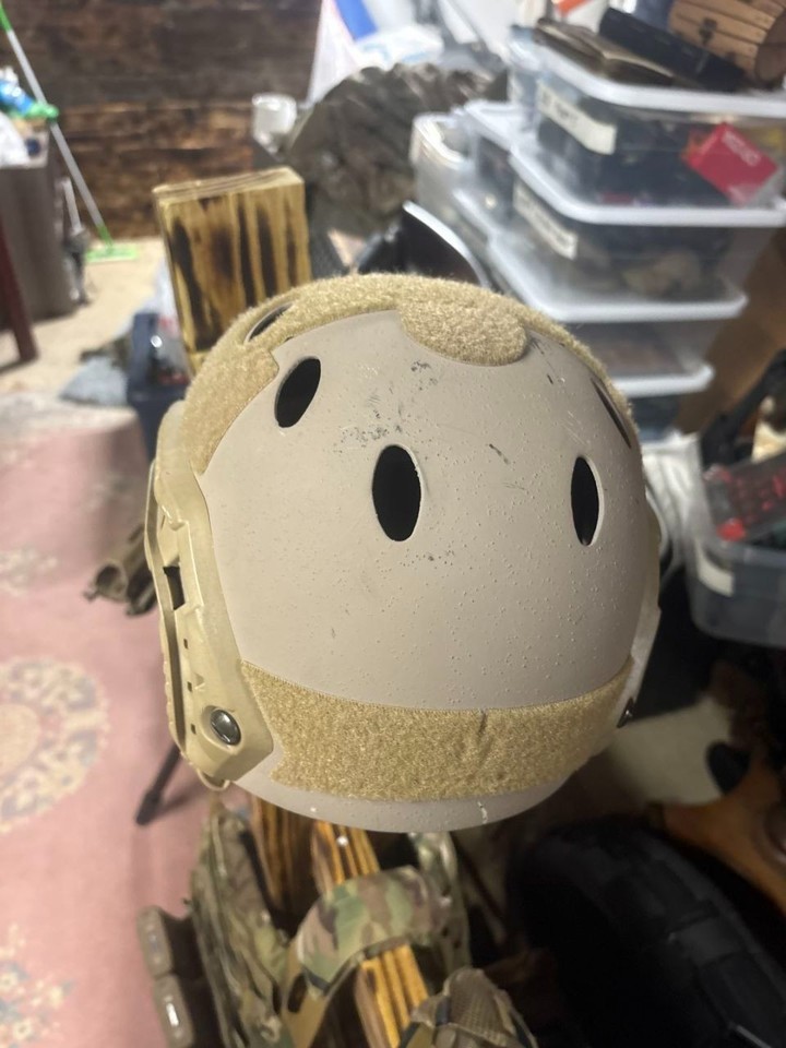 AFSOC ISSUED OPS-CORE FAST CARBON HELMET Large Tan Vented Lux Liner W ...