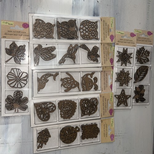 Laser Cut crafters square laser cut kraft icons 11 Piece Scrapbook ...