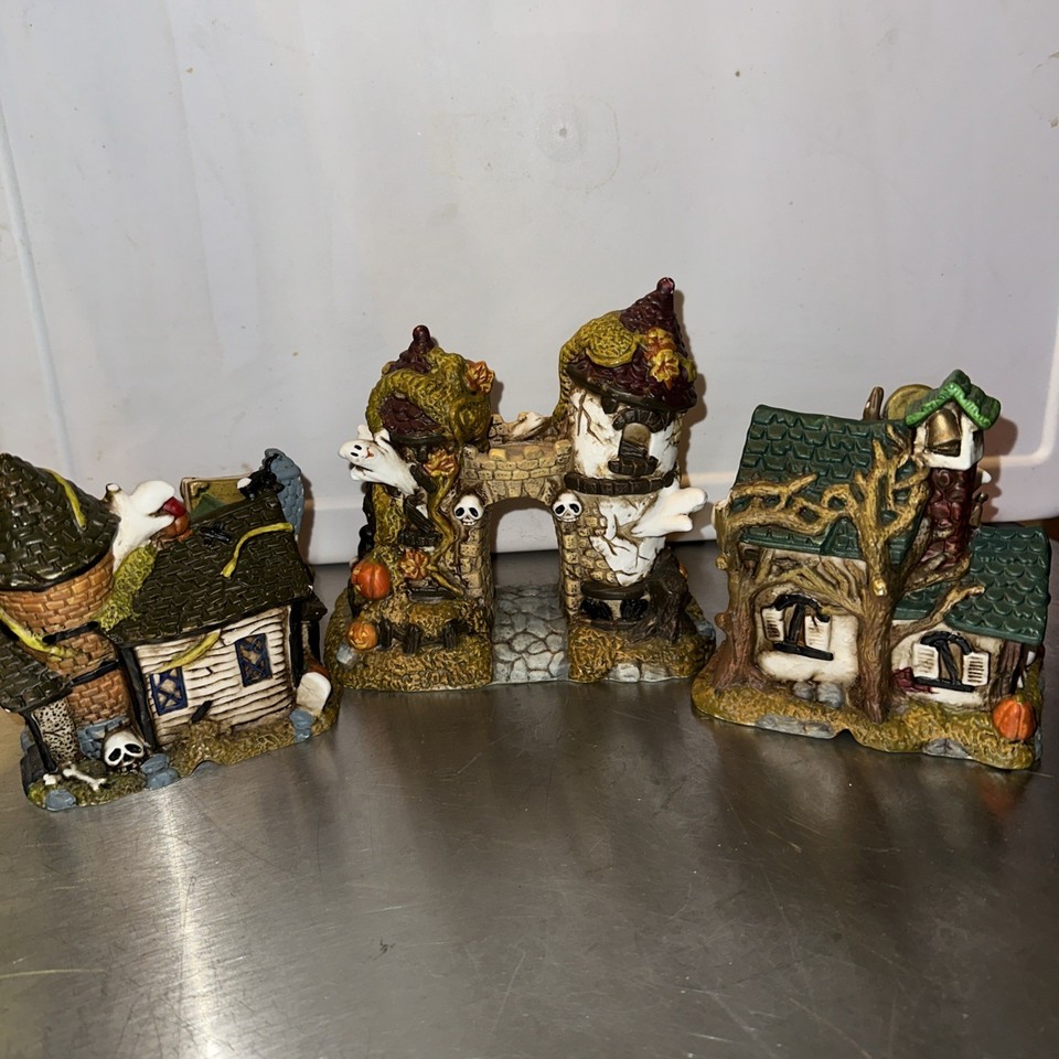 Jo-Ann Spooky Hollow lot of 3 SPOOKY SCHOOL Book Store Porcelain ...