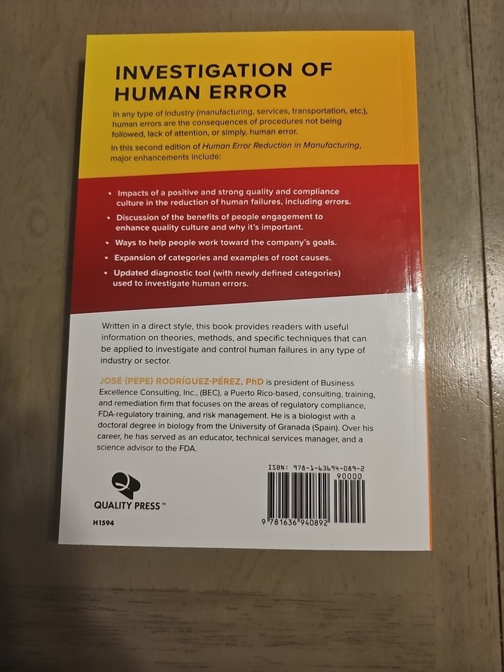 Jose (Pepe) Rodriguez-Perez Human Error Reduction in Manufacturing ...