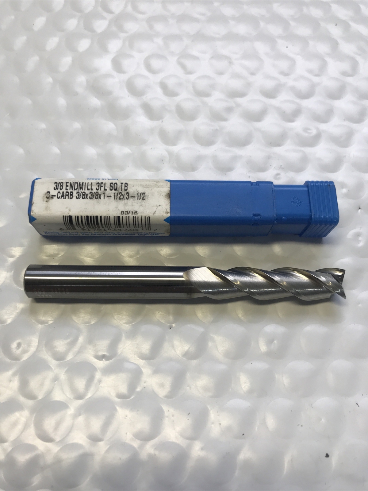 NEW! SGS SOLID CARBIDE 3/8” END MILL 3 Flute SQ 3/8” X 3/8” X 1-1/2” X ...