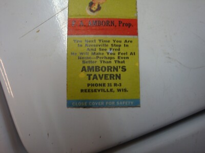 Amborn's Tavern. Reeseville, WI F.A. Ambon, Prop 30s-40s Look inside ...