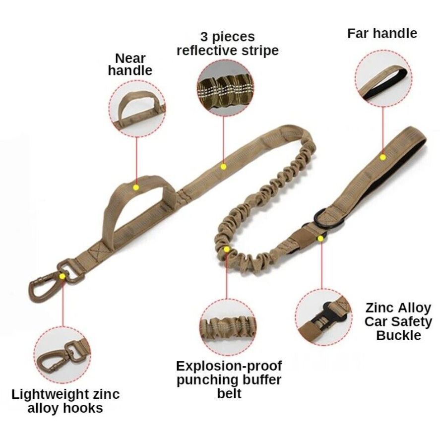Dog Collar Military Tactical Nylon Adjustable Duty Metal Handle ...