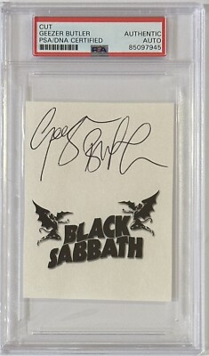 Geezer Butler Black Sabbath Logo Signed Cut Signature AUTOGRAPH PSA DNA ...