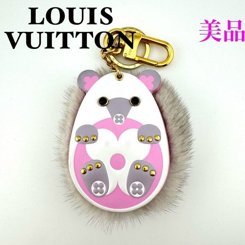 Louis Vuitton Portocle Hedgehog Charm Keychain White Pink Made Italy ...