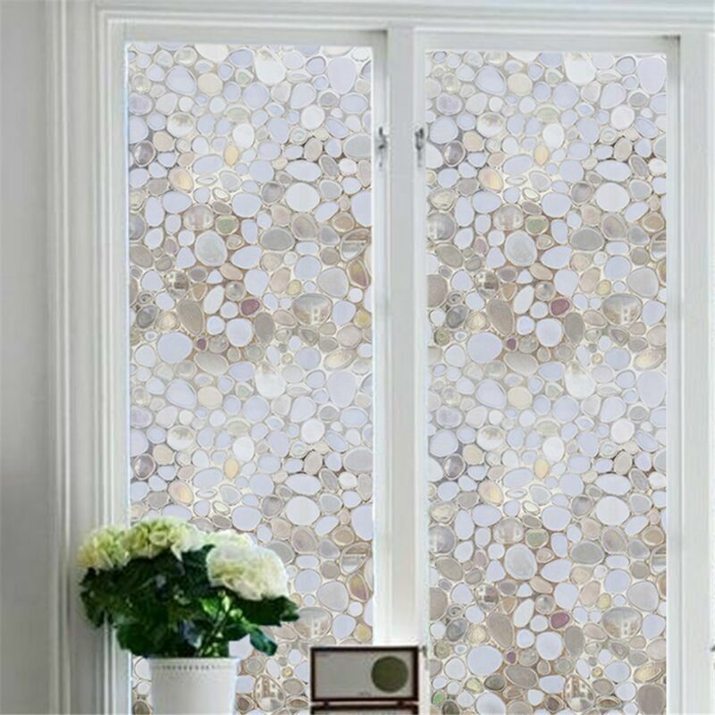 Privacy Static Cling Film Sticker Frosted Cover 3D Window Glass Home ...