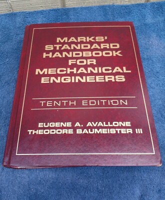 Marks' Standard Handbook for Mechnical Engineers 10th Edition HC Fast ...