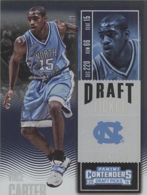 2016-17 Panini Contenders Draft Picks - Season Ticket Vince Carter #41 ...