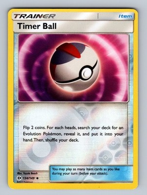 Timer Ball - 134/149 Reverse Holo SM Base Set - LP Pokemon TCG | eBay