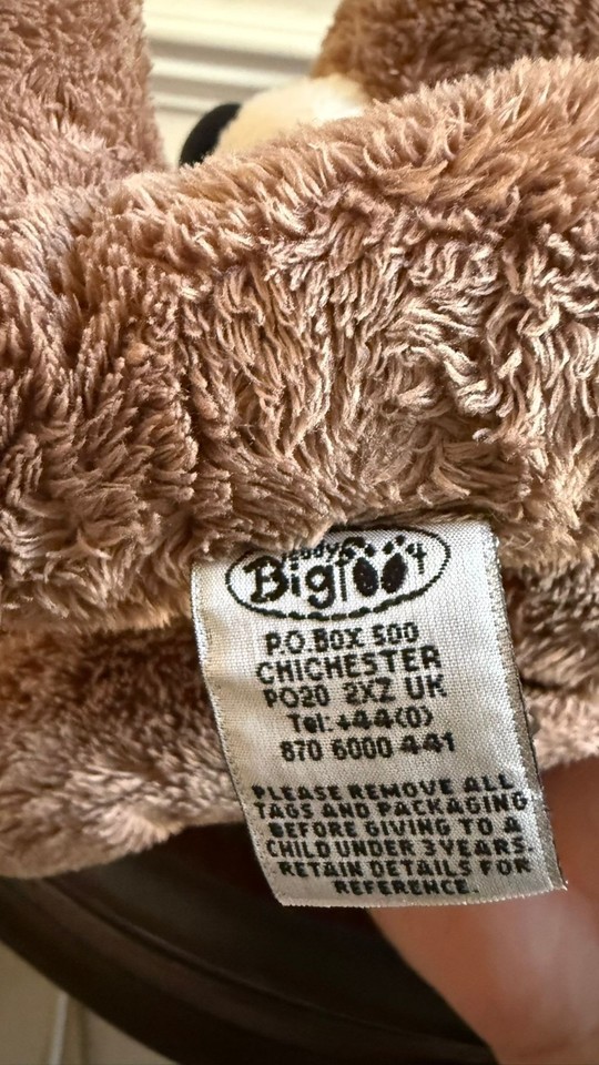 Carte Blanche Teddy Big Foot Teddy Bear | eBay UK