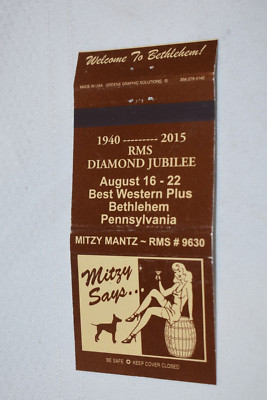 RMS Diamond Jubilee 1940-2015 Girl Dog 30 Rear Strike Matchbook Cover ...