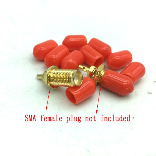 200PCS Φ6mm SMA Plastic Protection covers Dust cap Red for SMA female ...