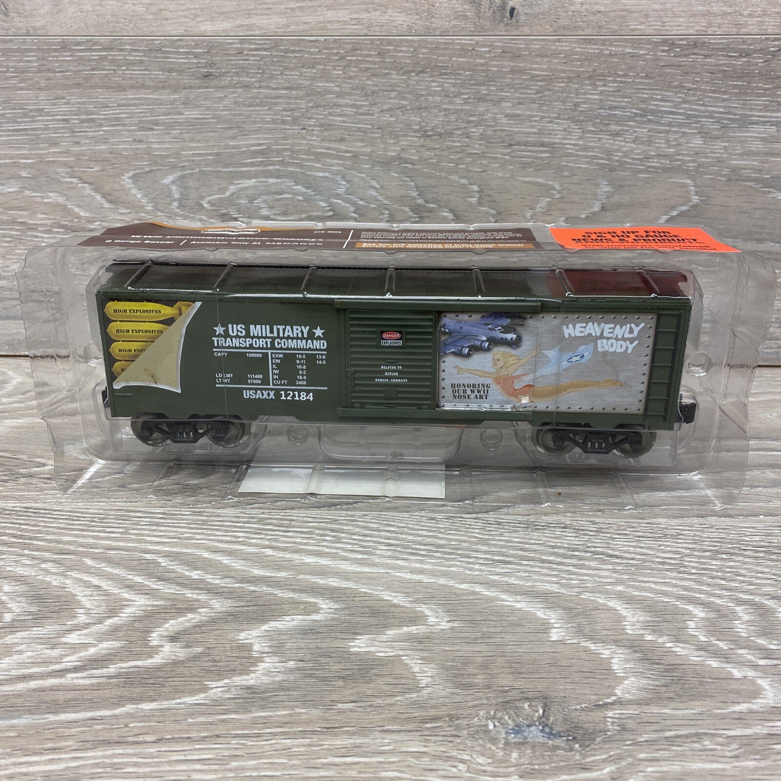 Menards O Gauge Take-off Time Commemorative Military Boxcar Fast for ...