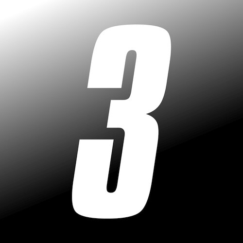 8 inch tall White Race Number 3 racing numbers decals motocross atv r6 ...