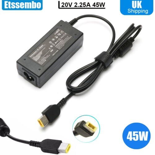 20V 2.25A 45W Charger Laptop Adapter yellow Square USB TIp For Lenovo ...