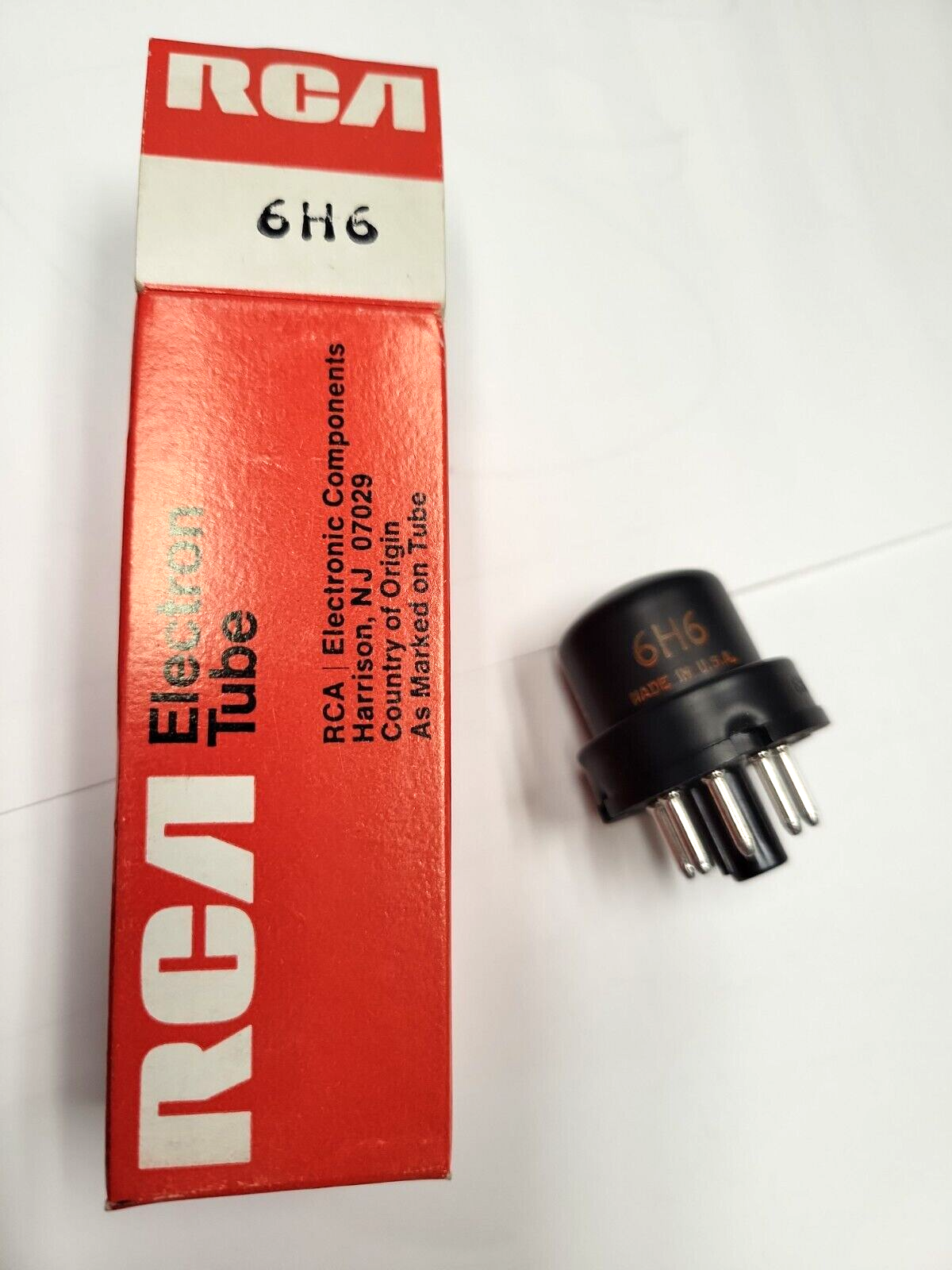 RCA 6H6 VT 90 VACUUM metal TUBE NOS NIB ( 2pc ) IN ORIGINAL BOX econ ...