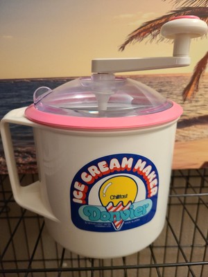 Vintage Donvier Chill-Fast Ice Cream Maker with Pink Rim - Nice! Fast ...