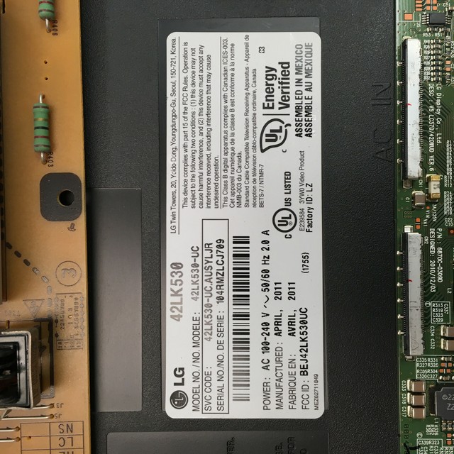 LG TV 42lk520 Power Supply Board Eax61124201/16 for sale online | eBay