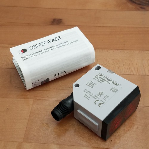 Sensopart FT 55-RH-PS-L4 Photoelectric Diffuse Sensor, Plug M12, 4-Pin ...