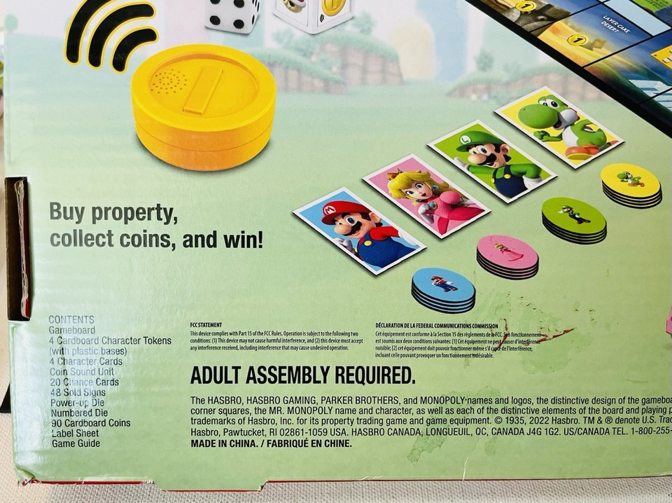 Monopoly Junior Super Mario Edition Board Game Hasbro 2022 Kids Family ...