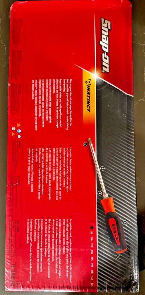 Snap-On ORANGE TORX T8 thru T45 Screwdriver Set Instinct Soft Grip SGDTX90BO | eBay