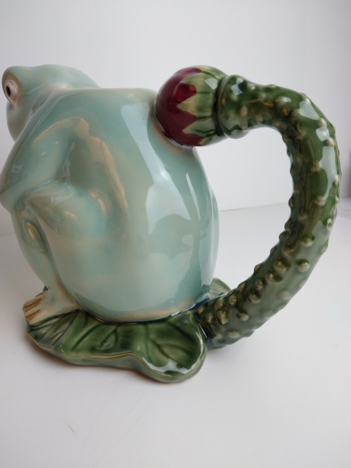 Vintage Majolica Frog On A Lily Pad Tea Pot Pottery Henriksen Imports ...