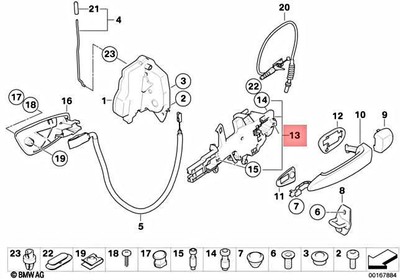 Genuine BMW M3 CRT E90 E91 316d Carrier Outside Door Handle Left ...