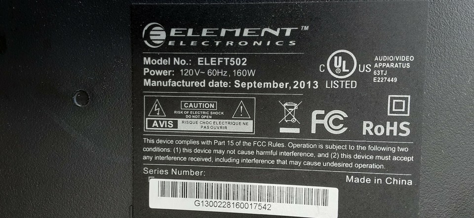 Element ELEFT502 TV BUTTONS BUTTON ASSEMBLY CONTROL | eBay