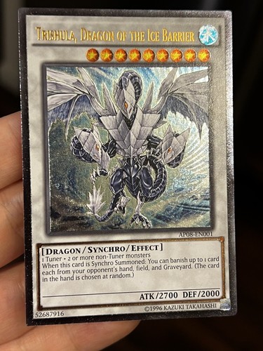 Trishula, Dragon Of The Ice Barrier AP08-EN001 ULTIMATE RARE LP Yugioh ...