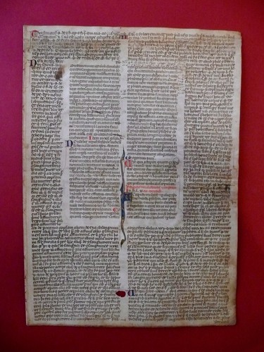 Manoscritto Pergamena Pagina Miniata Capilettera Testo Sacro ...