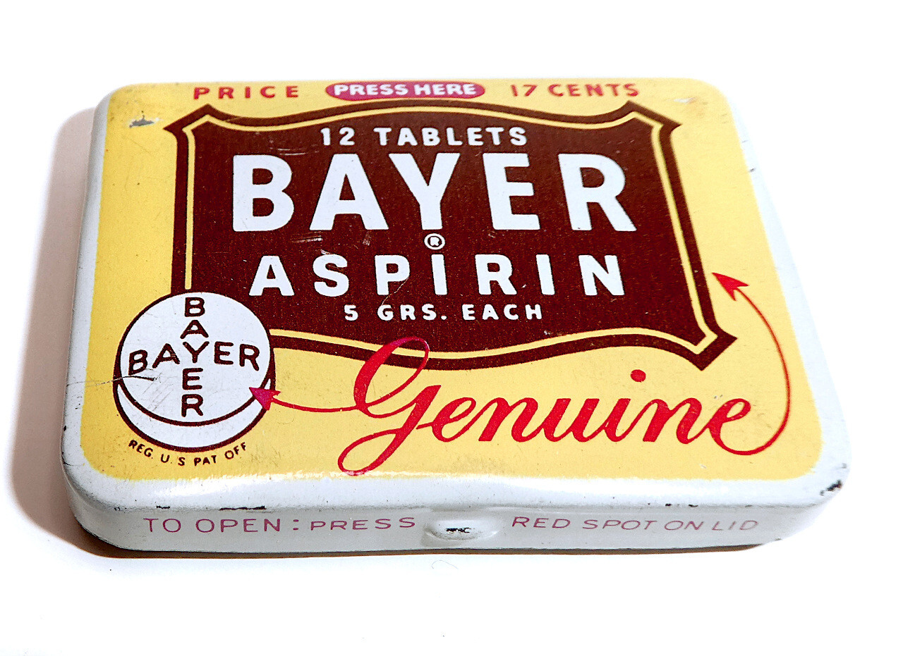 Vintage Bayer Aspirin Purse Tin / Pocket Tin, Including Instruction ...
